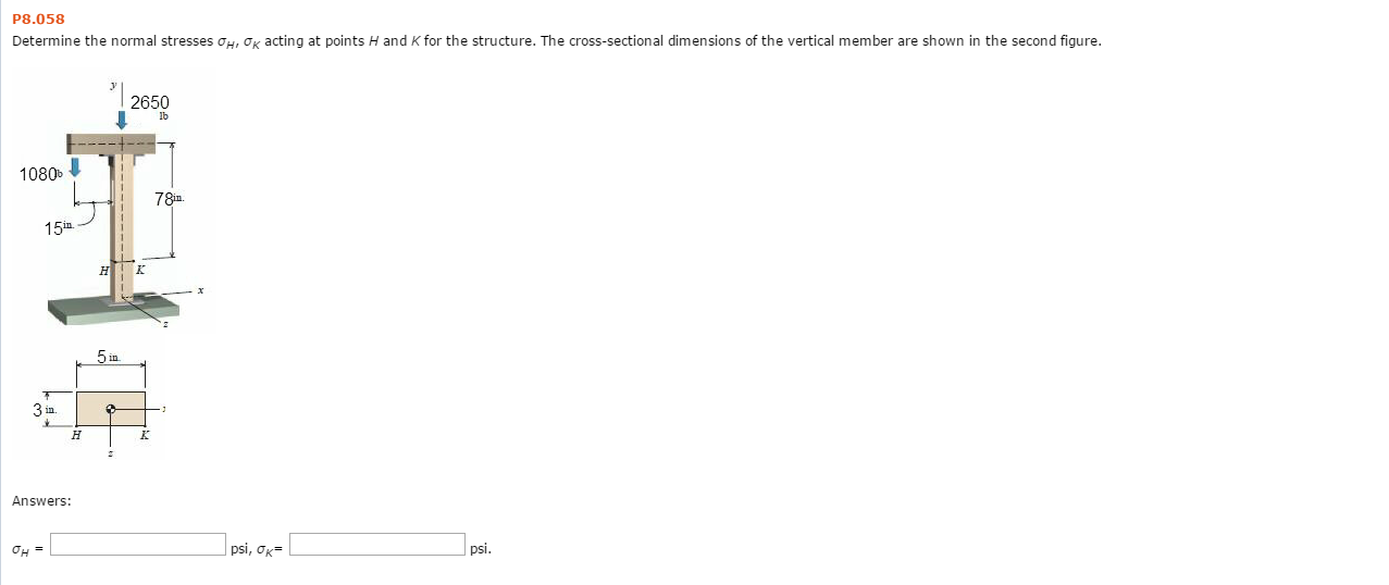 Solved Determine the normal stresses sigmaH, sigmaK acting | Chegg.com