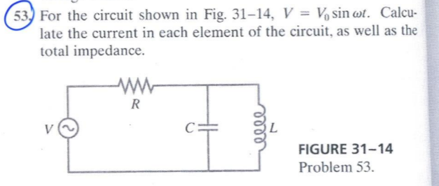 Solved 53) For the circuit shown in Fig. 31-14, V = Vasinul. | Chegg.com