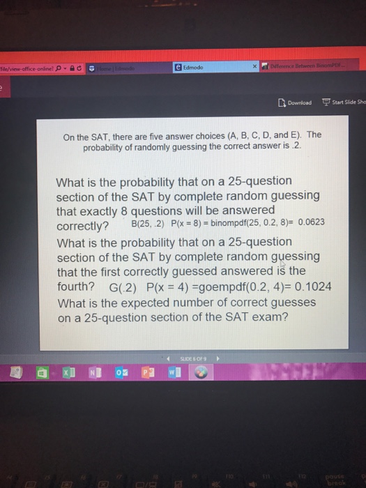 Solved On the SAT, there are five answer choices (A, B, C, | Chegg.com