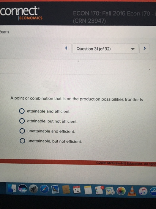 Solved A point or combination that is on the production | Chegg.com