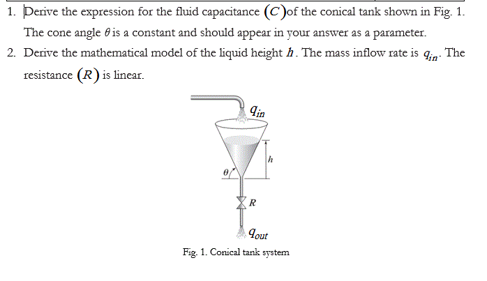 Solved Derive The Expression For The Fluid Capacitance C Of