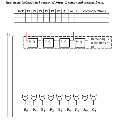4. Implement the hardwired control of Jump X using | Chegg.com