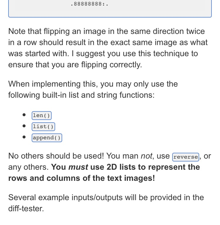 Solved Image Flipper You are to write a program which | Chegg.com