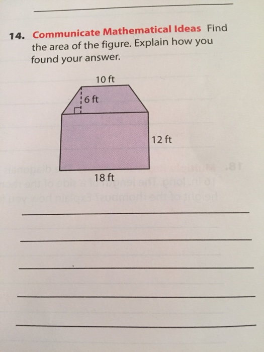 Solved Communicate Mathematical Ideas Find the area of the | Chegg.com