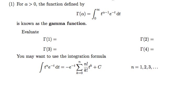 Solved For Alpha 0 The Function Defined By Gamma Alpha