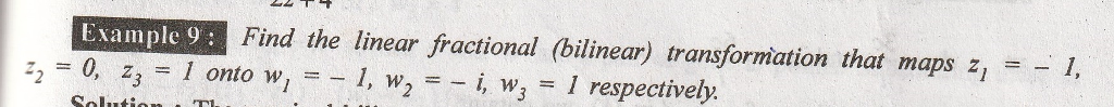 Solved 9find The Linear Fractional Bilinear Transformation