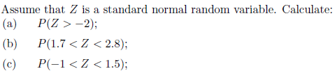 Solved Assume that Z is a standard normal random | Chegg.com