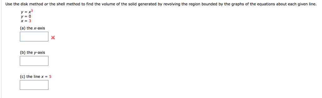 Solved Use the disk method or the shell method to find the | Chegg.com