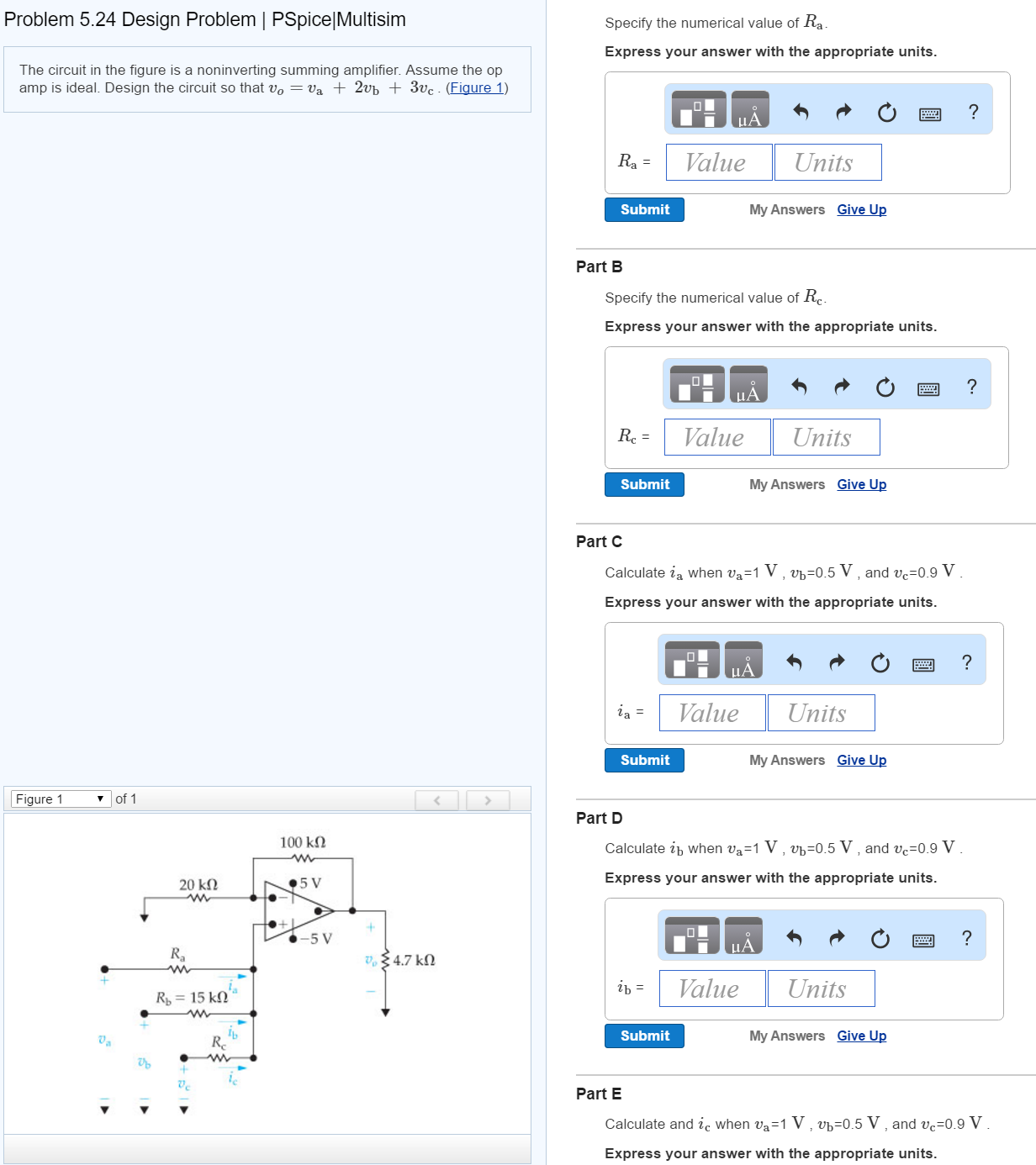 Solved The circuit in the figure is a noninverting summing | Chegg.com