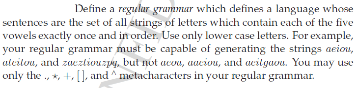 Solved Define a regular grammar which defines a language | Chegg.com