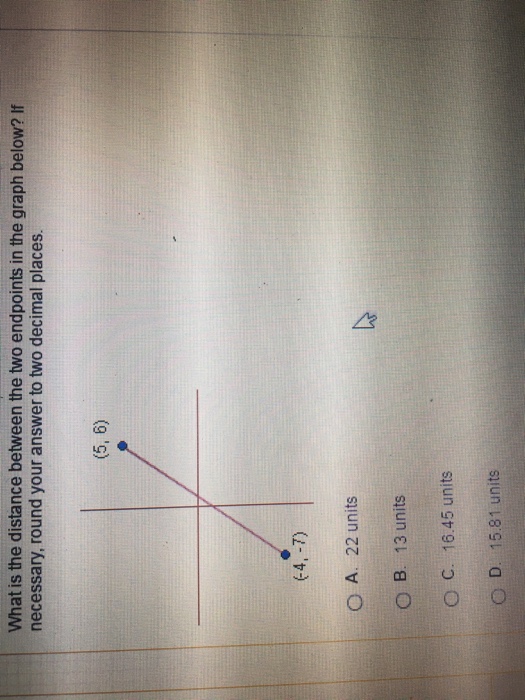 Solved What is the distance between the two endpoints in the | Chegg.com