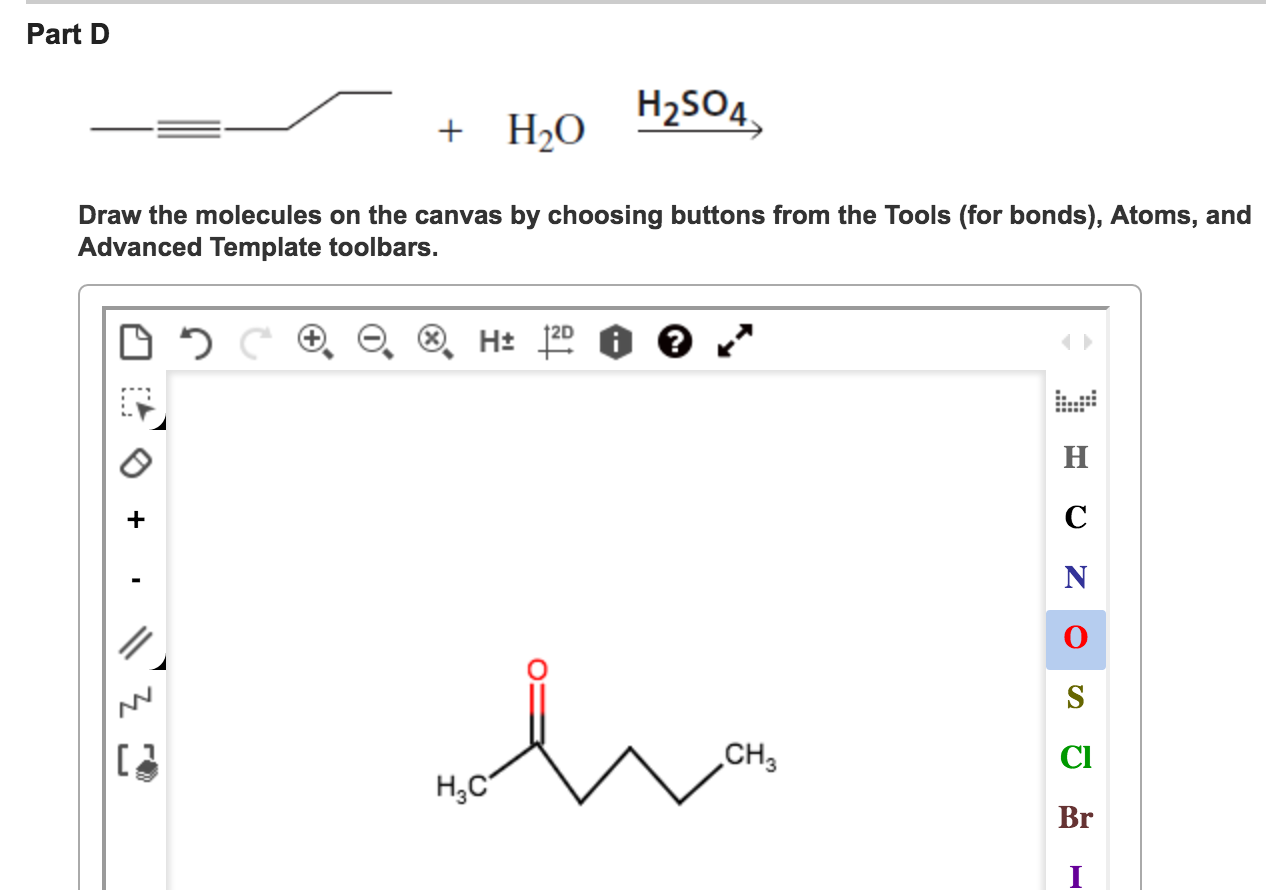 Solved Part D H2SO4 Draw the molecules on the canvas by | Chegg.com