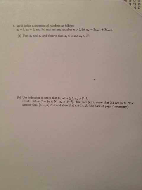 Solved We'll define a sequence of numbers as follows a1 = | Chegg.com