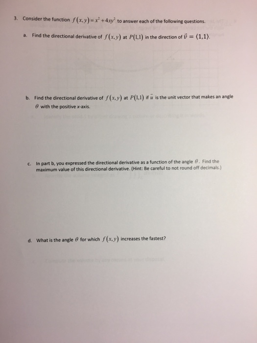 Solved Consider the function f(x, y) = x^2 + 4xy^2 to answer | Chegg.com