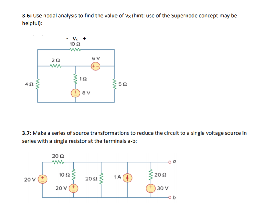 Solved 3-5: Determine the power in each voltage source, | Chegg.com