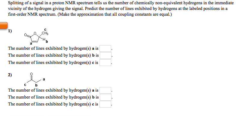 Solved The following is the predicted 'H-NMR spectrum for an | Chegg.com