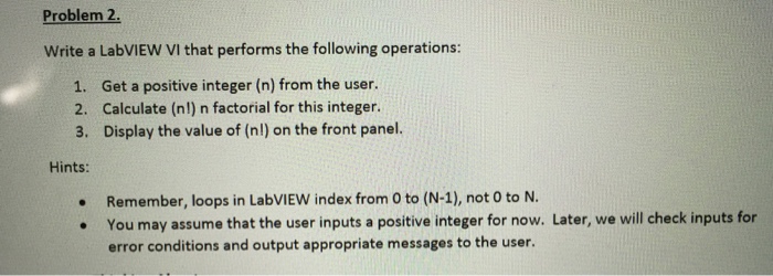 Solved Write a LabVIEW VI that performs the following | Chegg.com