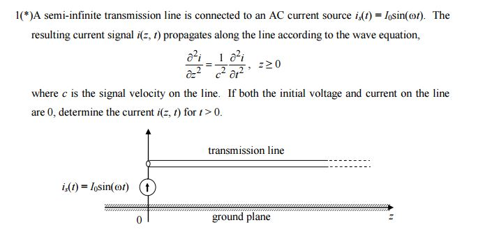 Solved A semi-infinite transmission line is connected to an | Chegg.com