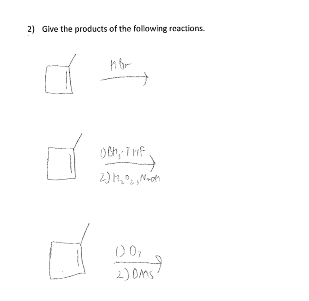 Solved Give the products of the following reactions. | Chegg.com