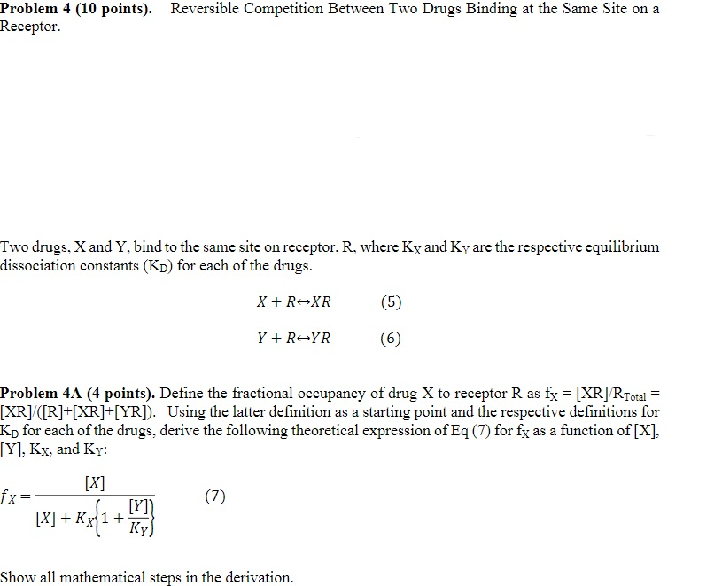 Solved Reversible Competition Between Two Drugs Binding at | Chegg.com