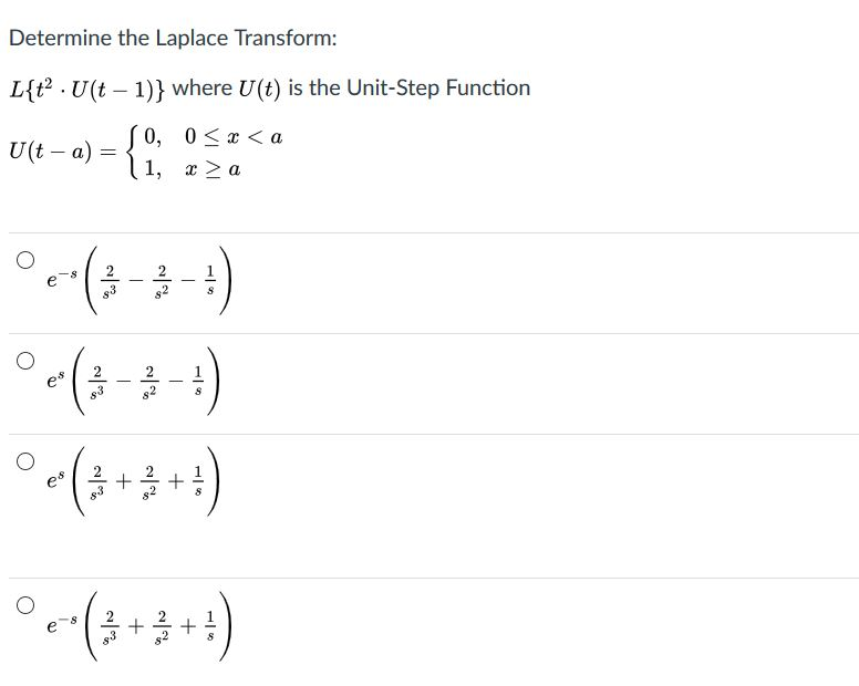 Solved Determine the Laplace Transform: L \lbrace t^2\cdot | Chegg.com