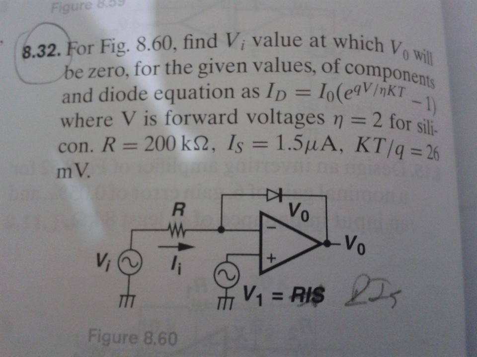 Solved Find Vi value at which V0 will be zero, for the given | Chegg.com