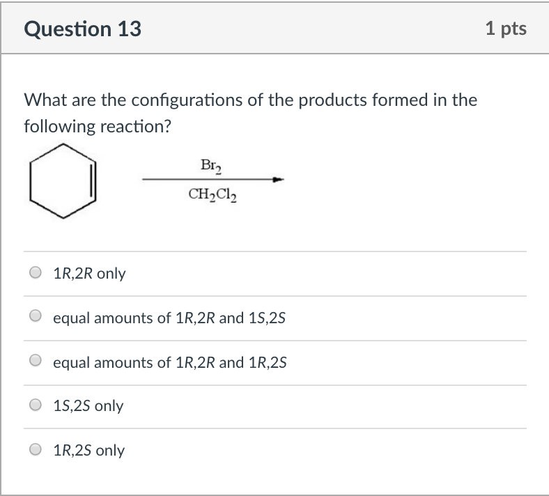 Solved Question 13 1 pts What are the configurations of the | Chegg.com