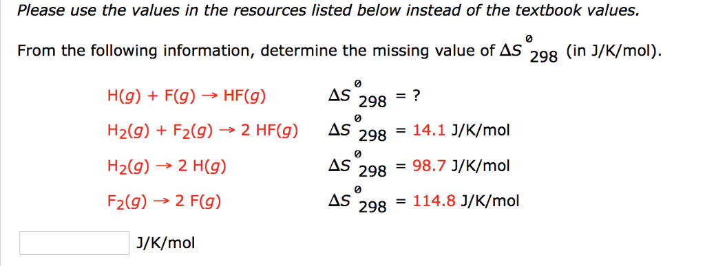 Solved Please use the values in the resources listed below | Chegg.com