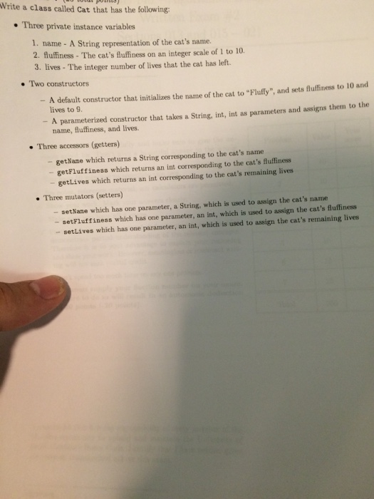 Solved Write a class called cat that has the following: | Chegg.com