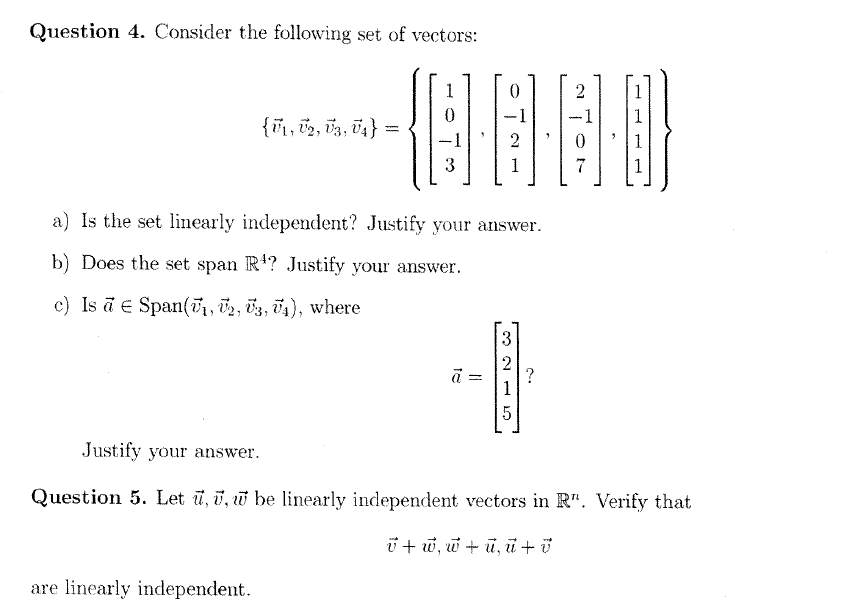 Solved Consider the following set of vectors: {v_1, v_2, | Chegg.com