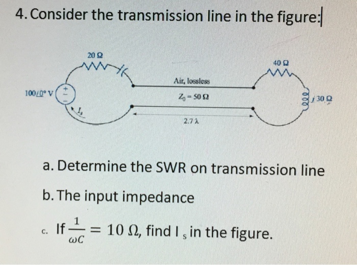 Solved Consider the transmission line in the figure | Chegg.com