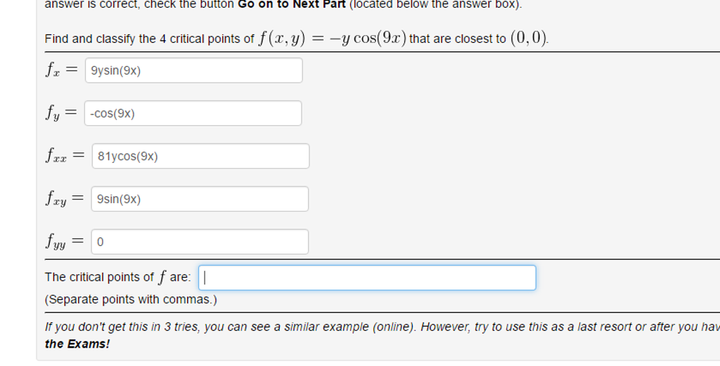 Solved Find and classify the 4 critical points of f(x, y) = | Chegg.com
