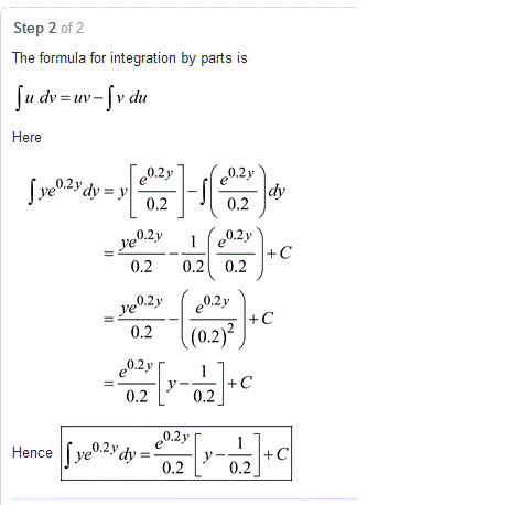 Solved Step 1 of2 Consider the integration 0.2y We have to | Chegg.com