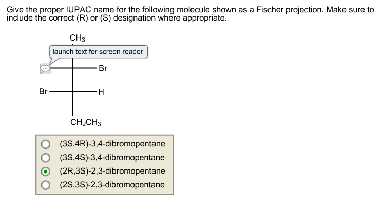 Solved Give the proper IUPAC name for the following molecule | Chegg.com