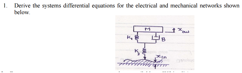 Solved Derive the systems differential equations for the | Chegg.com