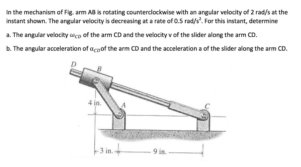 Solved In the mechanism of Fig. arm AB is rotating | Chegg.com