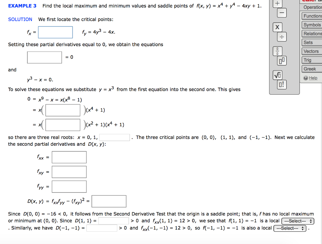 Solved EXAMPLE 3 Find the local maximum and minimum values | Chegg.com
