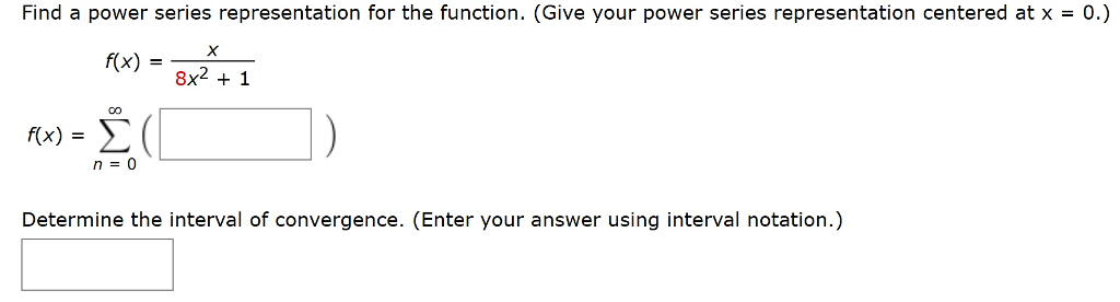 Solved Find a power series representation for the function. | Chegg.com