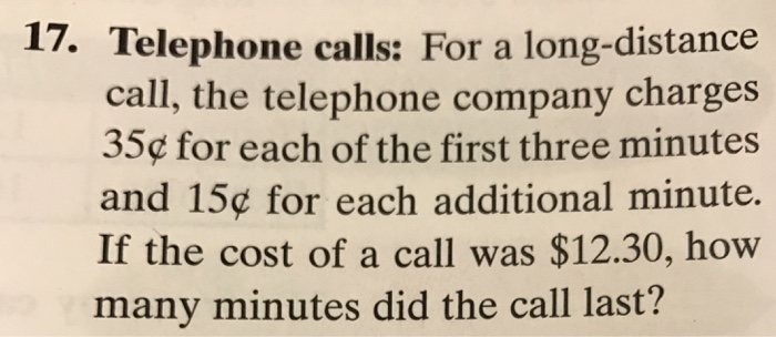 Solved Telephone calls: For a long-distance call, the | Chegg.com