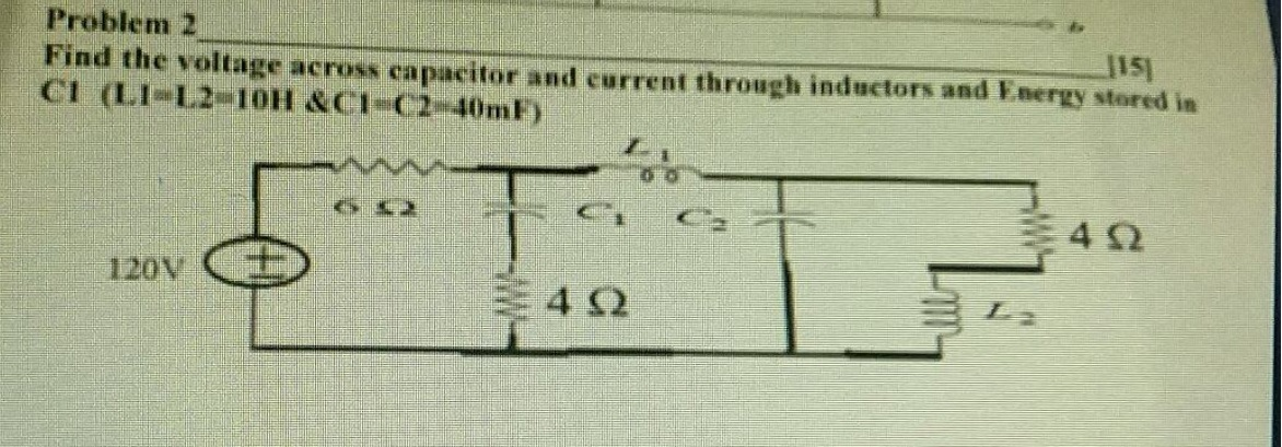 Solved Find the voltage across capacitor and current through | Chegg.com