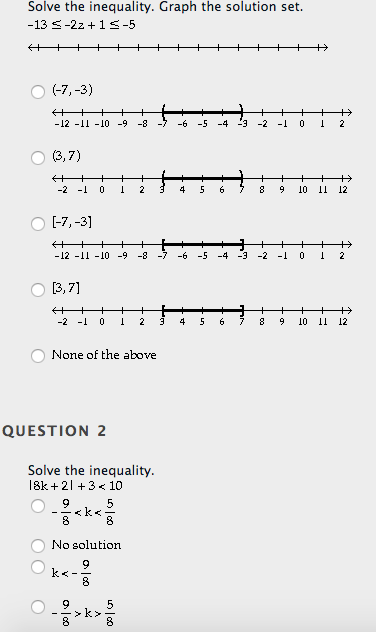 Solved Solve the inequality. Graph the solution set. -13 | Chegg.com