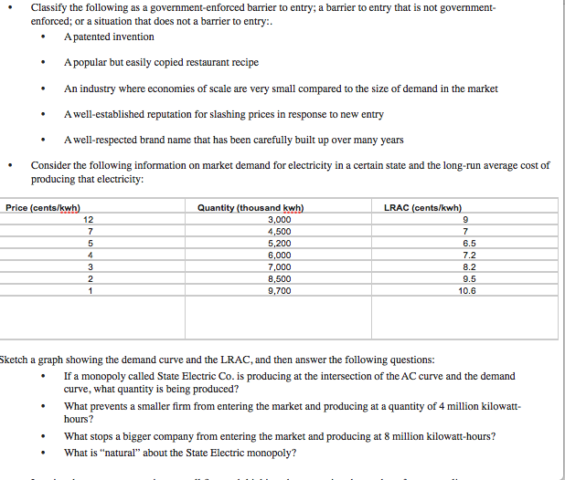Solved Classify the following as a government-enforced | Chegg.com
