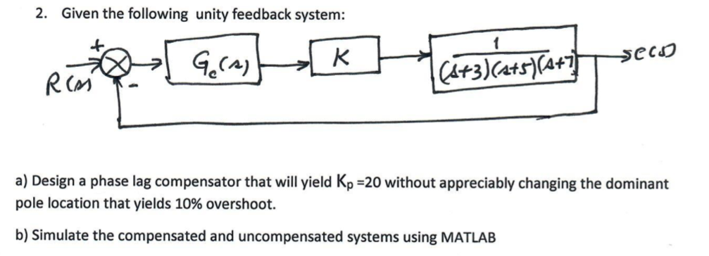 (Solved) - Simulate the compensated and uncompensated systems using MATLAB... (1 Answer ...
