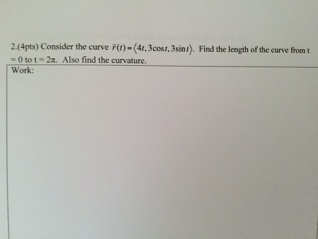 Solved 114pts) Find the point on the curve r (t)-(r, 3t, t4〉 | Chegg.com