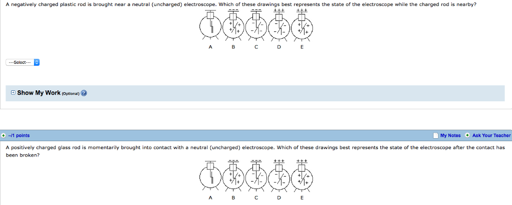 Solved A negatively charged plastic rod is brought near a | Chegg.com