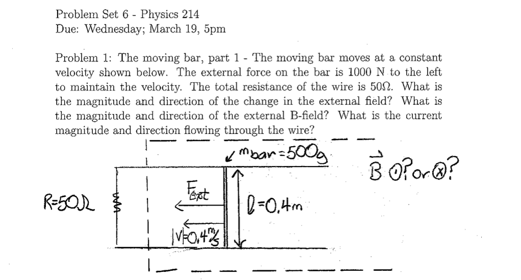 Solved The Moving Bar part 1. The moving bar moves at a | Chegg.com