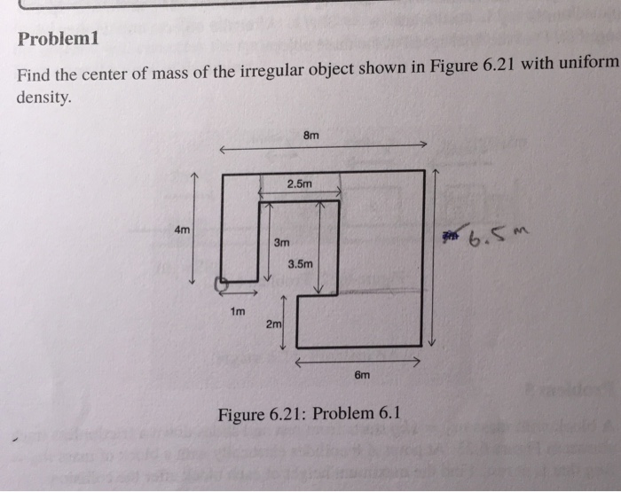 Solved Find the center of mass of the irregular object shown | Chegg.com Solved Find the center of mass of the irregular object shown | Chegg.com