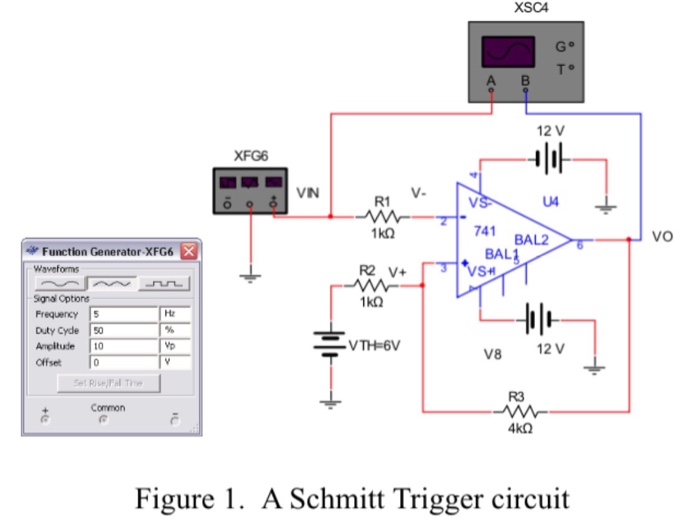 Solved PL1. Draw by hand the Schmitt trigger circuit of | Chegg.com