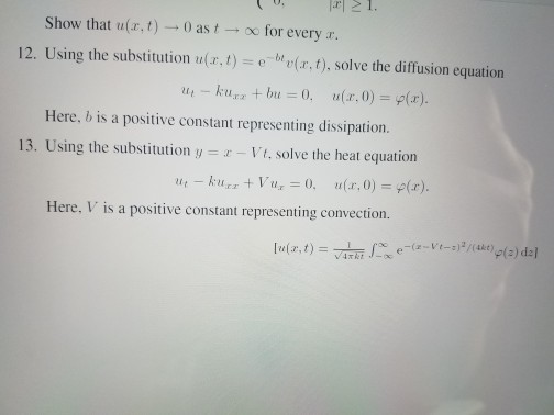 Solved Irl 21. Show that w (ar, t 12. Using the substitution | Chegg.com