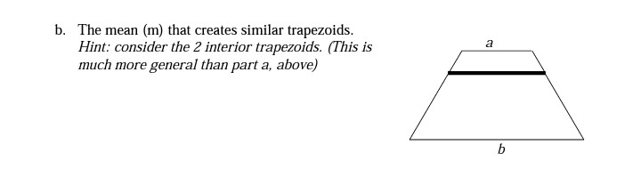 Solved The mean (m) that creates similar trapezoids. | Chegg.com